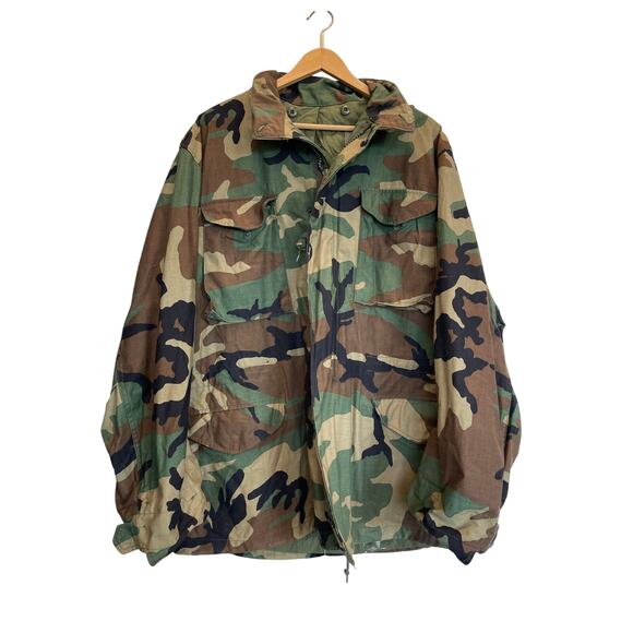 U.S. Army | Jackets & Coats | Vintage Large Long Field Jacket Bdu Cold ...